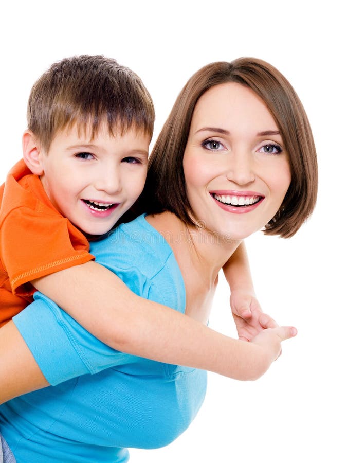 Attractive Happy Smiling Mother with Her Son Stock Image - Image of ...