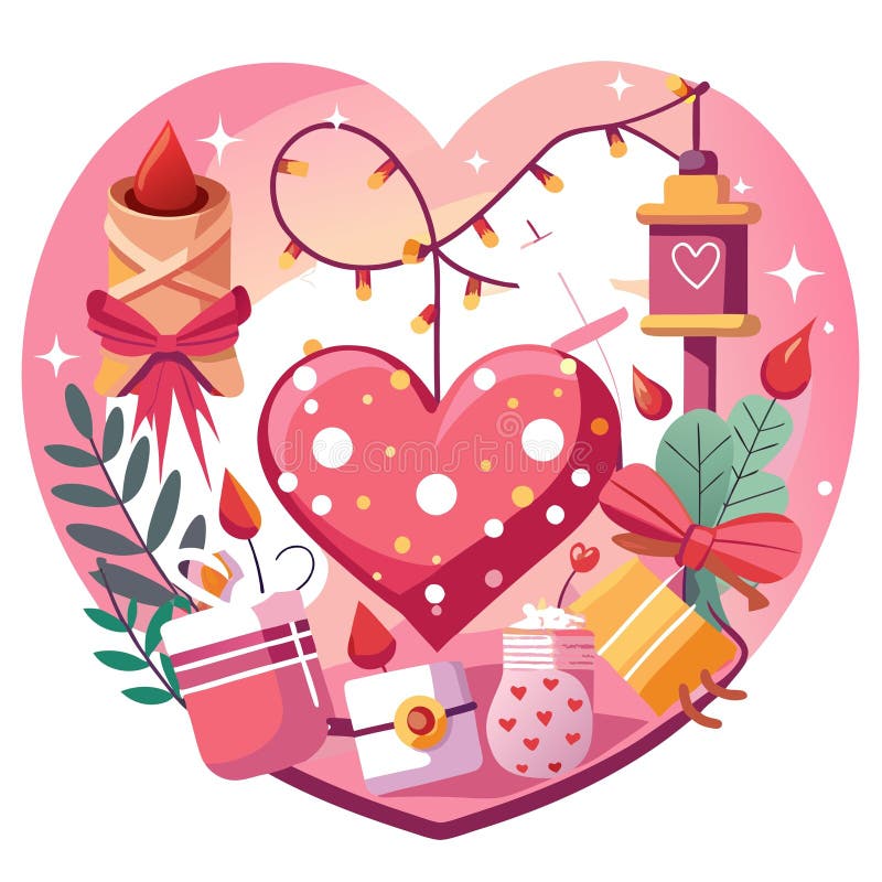 Appy Valentine S Day with Heart from LED String Lights and Valentine ...