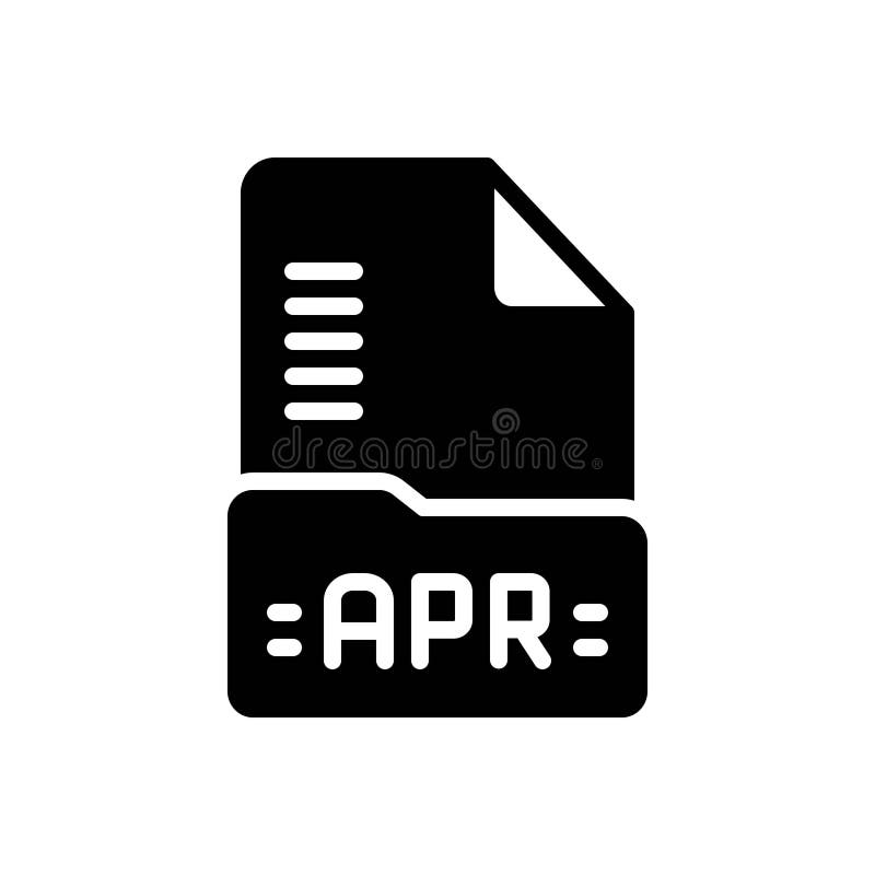 Black Solid Icon for Apr, Document and Annual Stock Vector ...