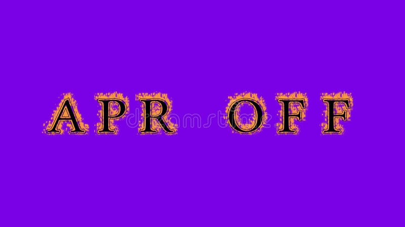 Apr Off Fire Text Effect Violet Background Stock Illustration ...