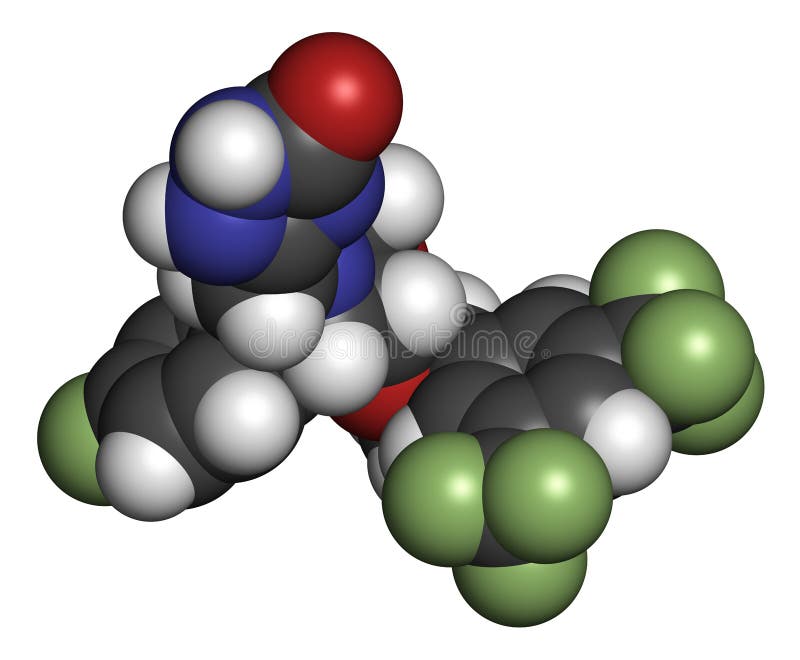 Aprepitant Antiemetic Drug Molecule. Atoms are Represented As Spheres ...