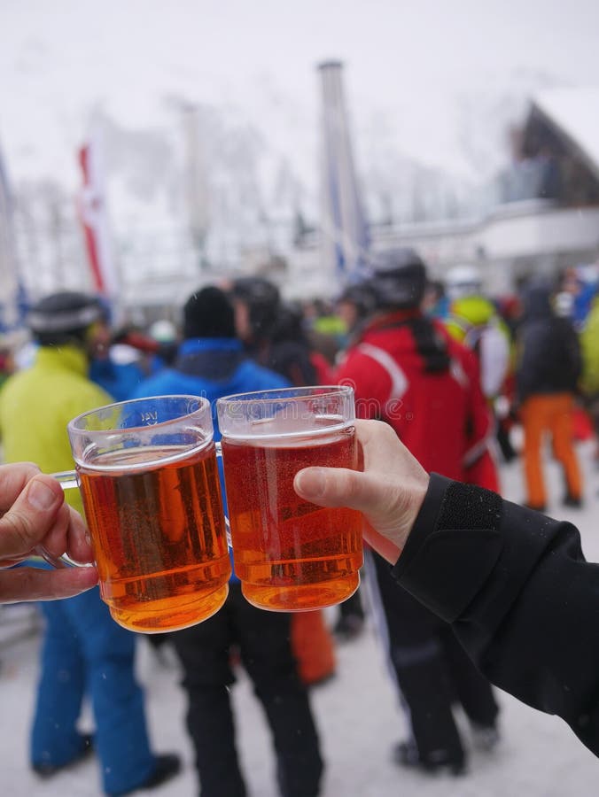Apres Ski at Skiing Resort stock image. Image of cheers - 70544683