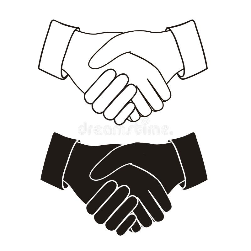 Imagen Negra Del Apretón De Manos Ilustración del Vector - Ilustración ...