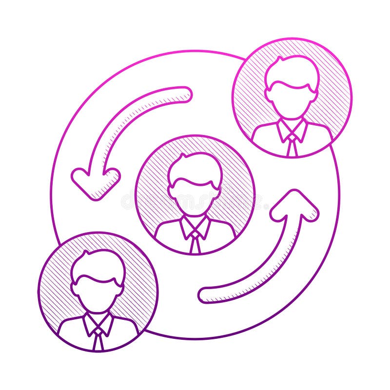 Rotation of Business Man Concept with Hand Drawn Outline Doodle Style ...