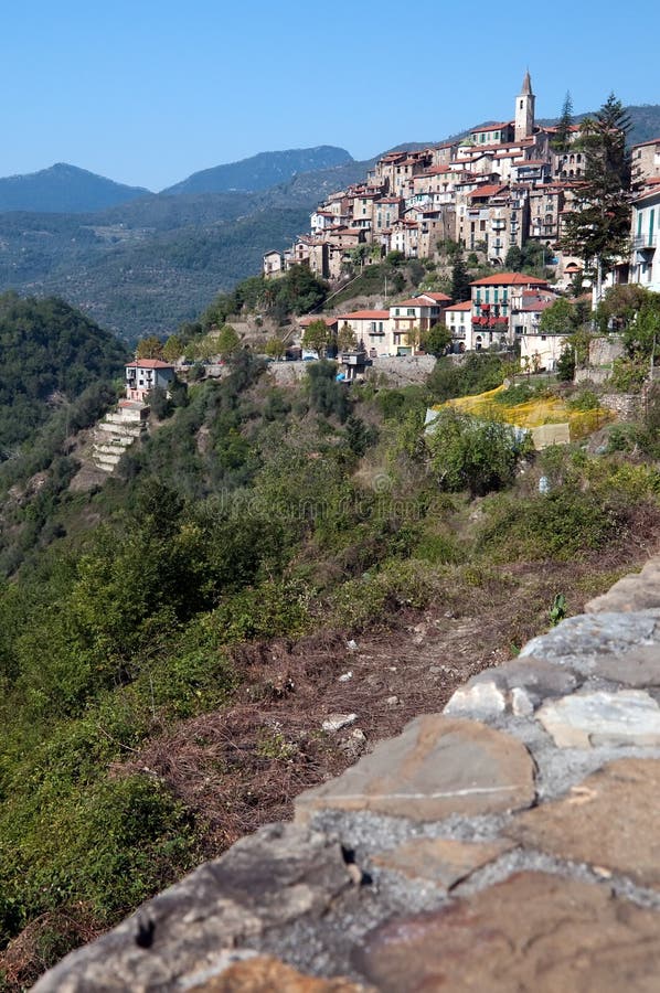 Apricale Mountain Village, Liguria, Italy Stock Image - Image of italy ...