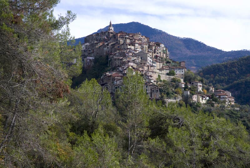 Apricale. Ancient Village of Italy Stock Image - Image of hill ...