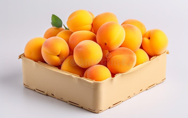 Apricot Box on Transparent Background -Generative Ai Stock Illustration ...