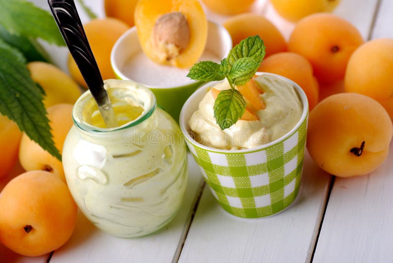 Apricot cream stock image. Image of bowl, creamy, dessert - 33134127