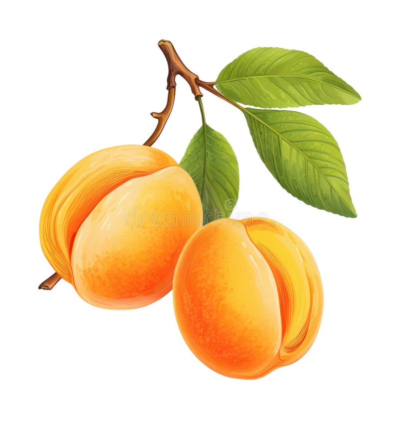 Apricot Drawing on a Transparent Background in PNG Format, Ideal for ...