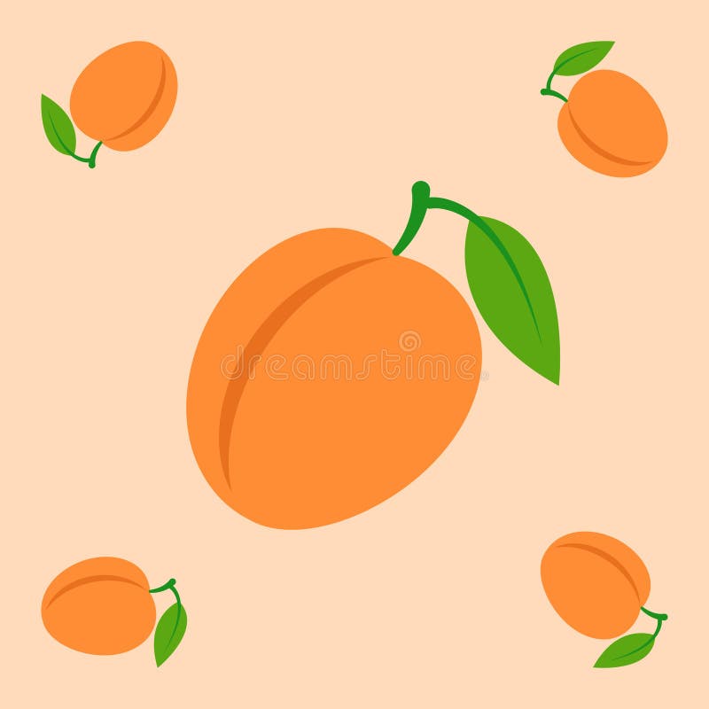 Apricot Fruit Seamless for Pattern Fabric, Simple Apricot Fruit Cute ...
