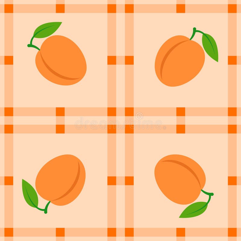 Apricot Fruit Seamless for Pattern Fabric, Simple Apricot Fruit Cute ...