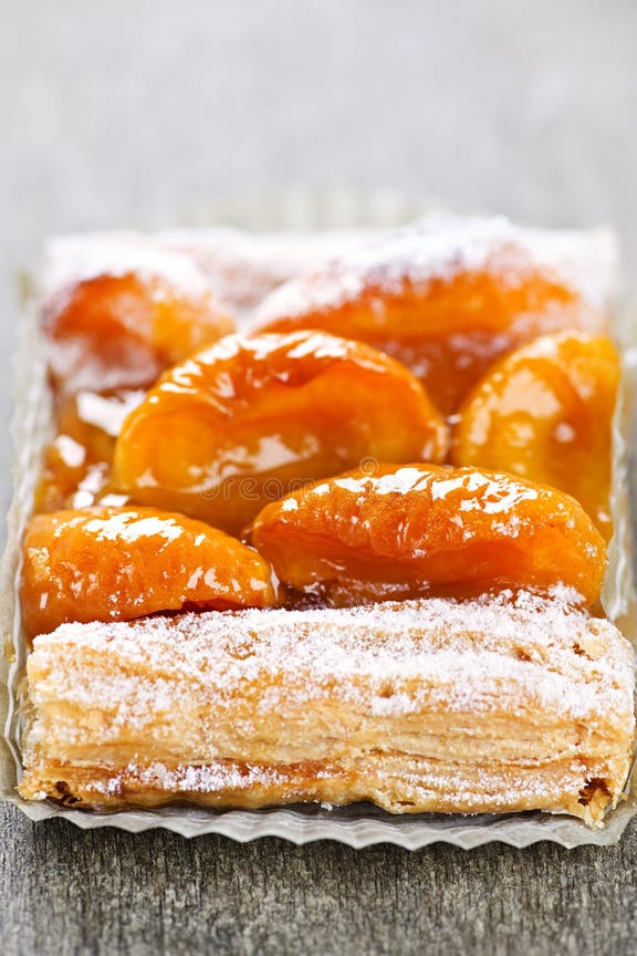 Apricot fruit strudel stock image. Image of bakery, elegant - 13620297