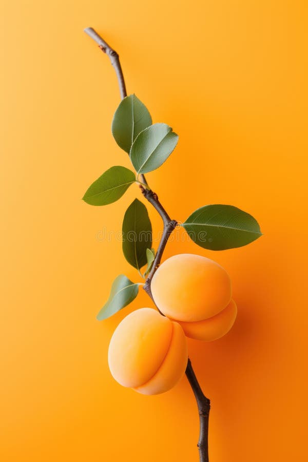 Apricot on Orange Background AI Generated Stock Illustration ...