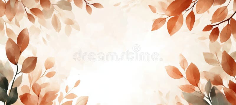 Apricot Watercolour Floral Background, Delicate Branches, Soft Light ...
