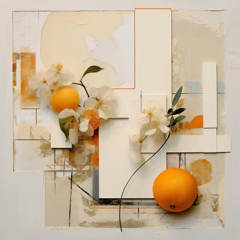 Apricot and White Collage Background Textures for Realism Cutout Stock ...
