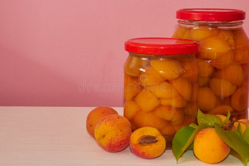 Apricots in a Jar,canned Whole Apricots in Cans Stock Image - Image of ...
