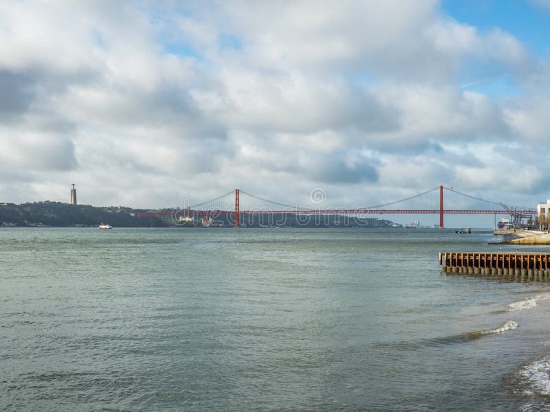 April 25 bridge in Lisbon stock image. Image of lisboa - 172874533