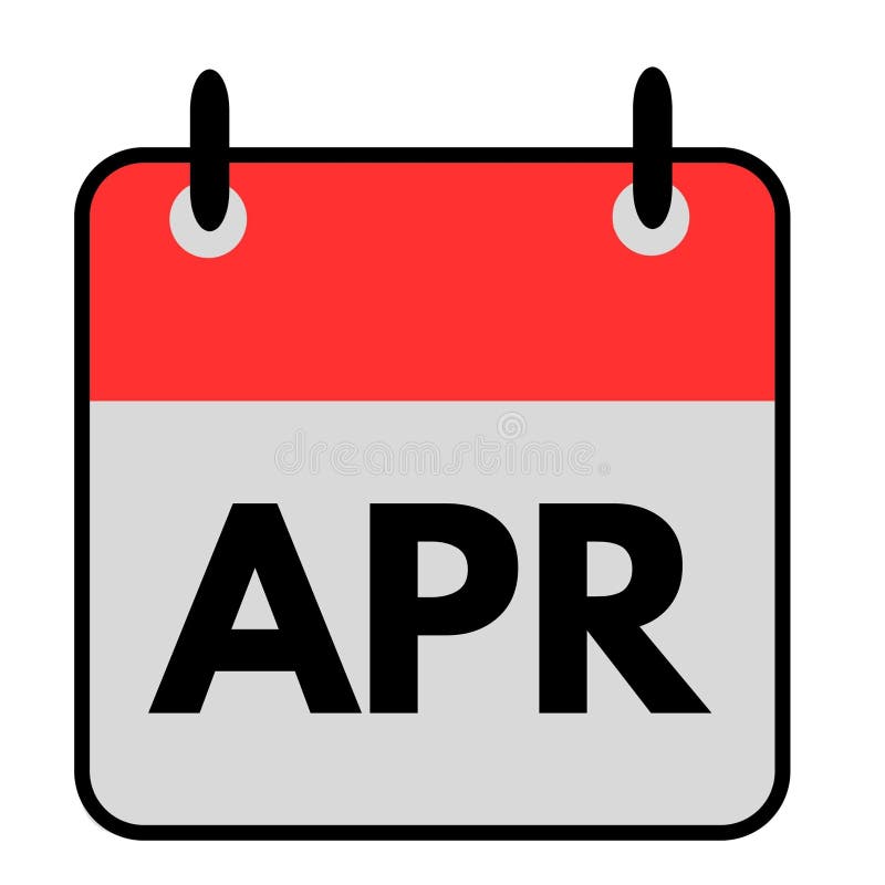 April Calendar Date Icon Month Icon Note - 1 Stock Illustration ...