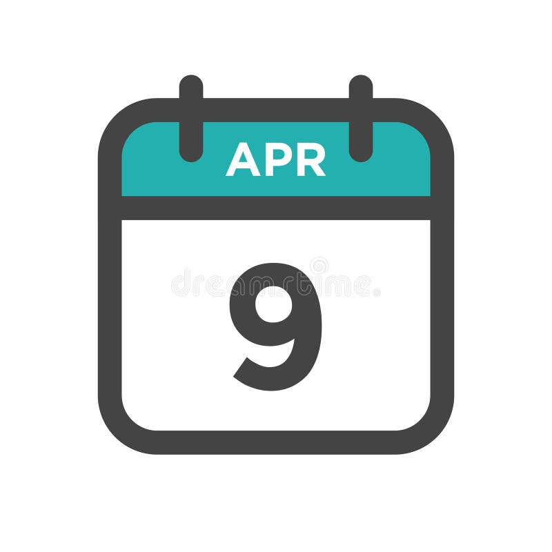 April 9 Calendar Day or Calender Date for Deadline or Appointment Stock ...