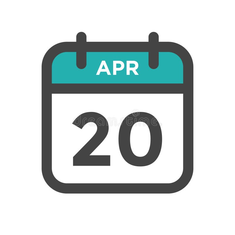 April 20 Calendar Day or Calender Date for Deadline or Appointment ...