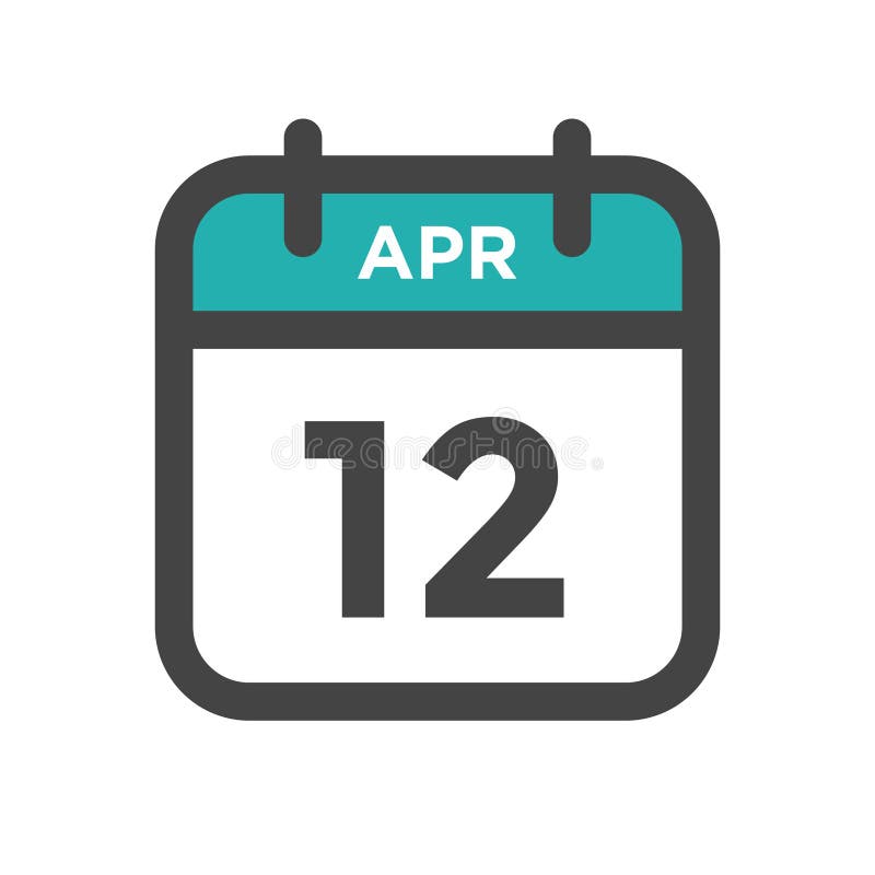 April 12 Calendar Day or Calender Date for Deadline or Appointment ...
