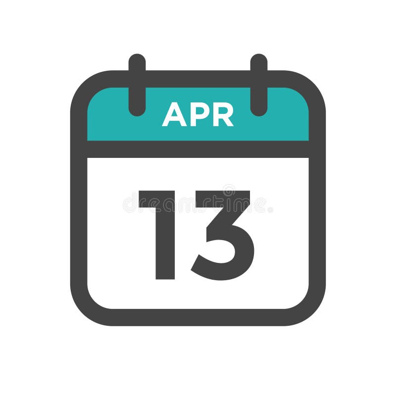 April 13 Calendar Day or Calender Date for Deadline or Appointment ...