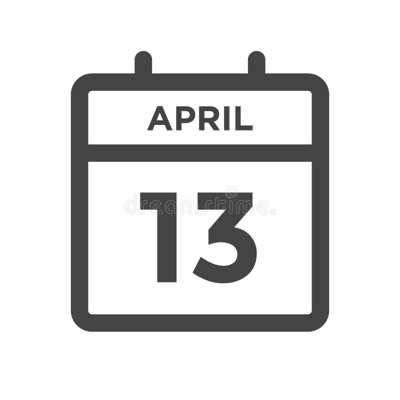April 13 Calendar Day or Calender Date for Deadline or Appointment ...