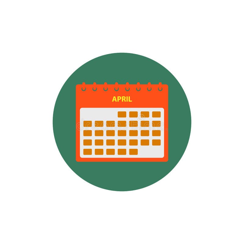 April Calendar Icon. stock vector. Illustration of symbol - 203389909