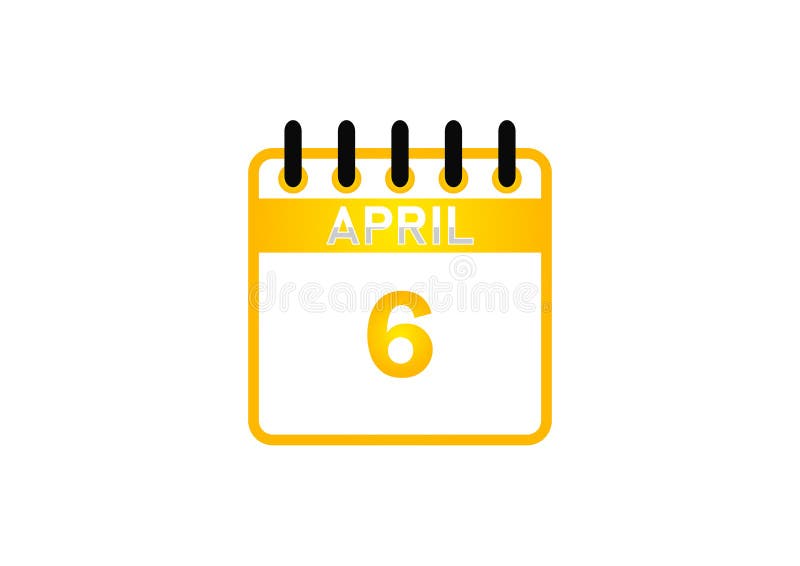 April 6 Calendar Icon stock vector. Illustration of milestone - 365706157