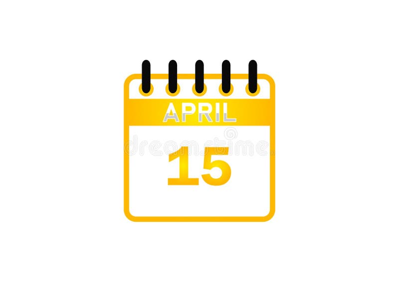 April 15 Calendar Icon stock vector. Illustration of note - 365706179