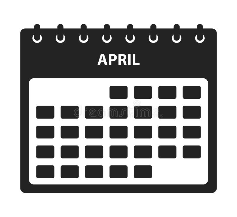 April Calendar Icon. stock vector. Illustration of agenda - 143637017