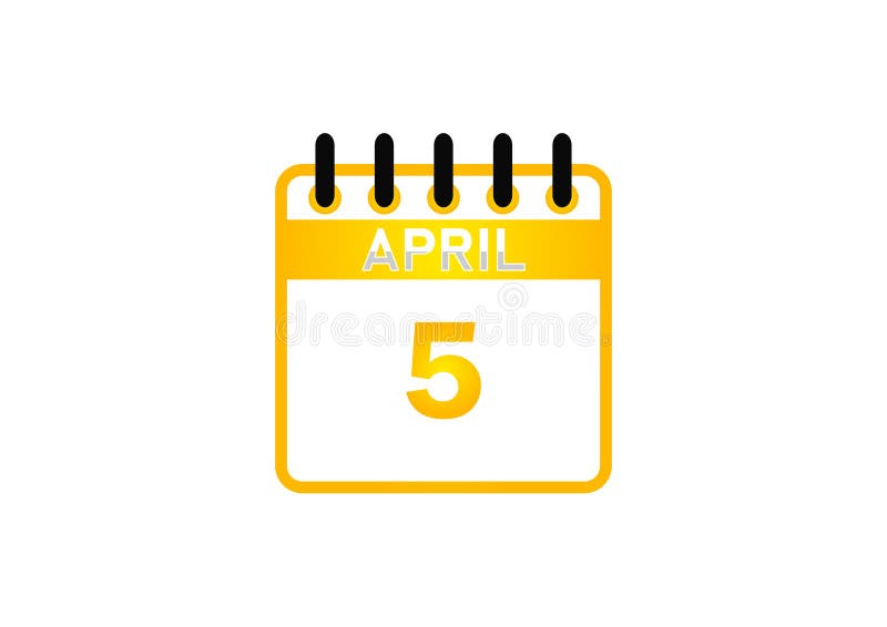 April 5 Calendar Icon stock vector. Illustration of office - 365706154