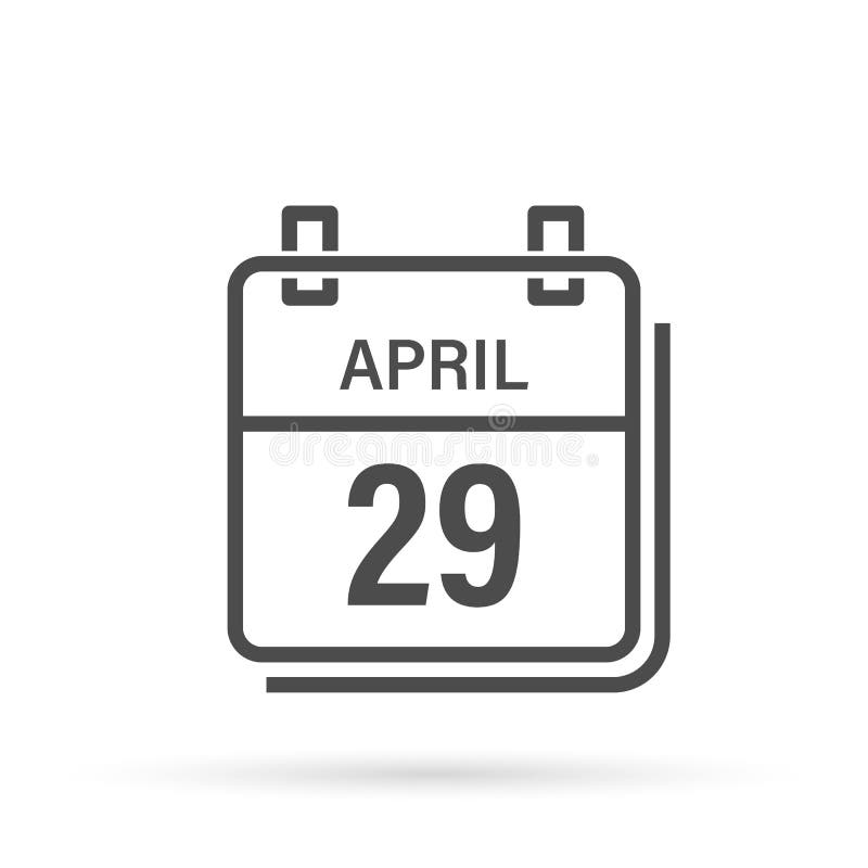 April 29, Calendar Icon with Shadow. Day, Month. Flat Vector ...