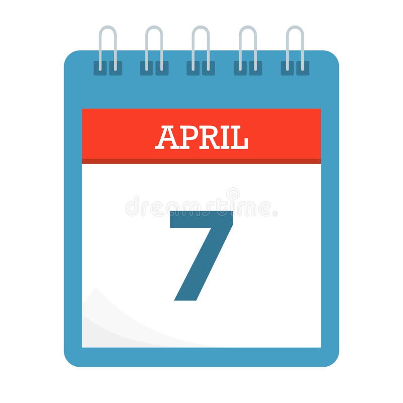 April 7 - Calendar Icon - Calendar Template Stock Vector - Illustration ...