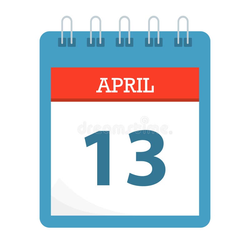April 13 - Calendar Icon - Calendar Template Stock Vector ...