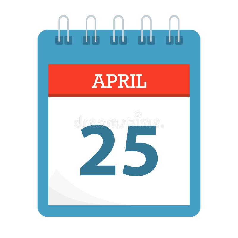 April 25 - Calendar Icon - Calendar Template Stock Vector ...