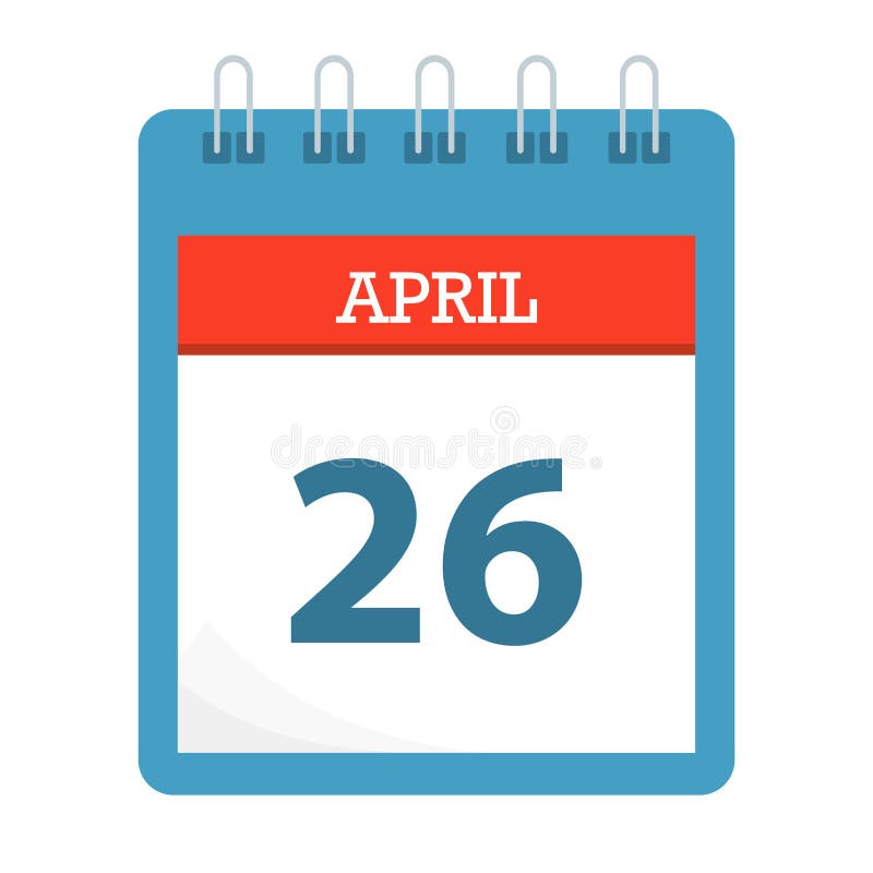 April 26 - Calendar Icon - Calendar Template Stock Vector ...