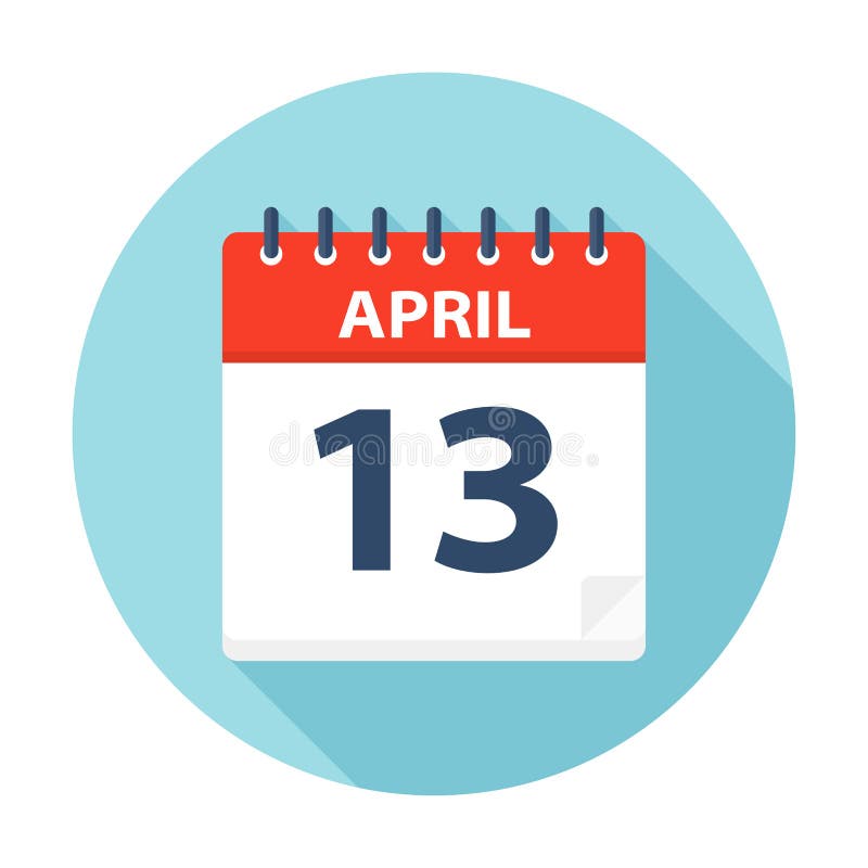 April 13 - Calendar Icon stock illustration. Illustration of date ...