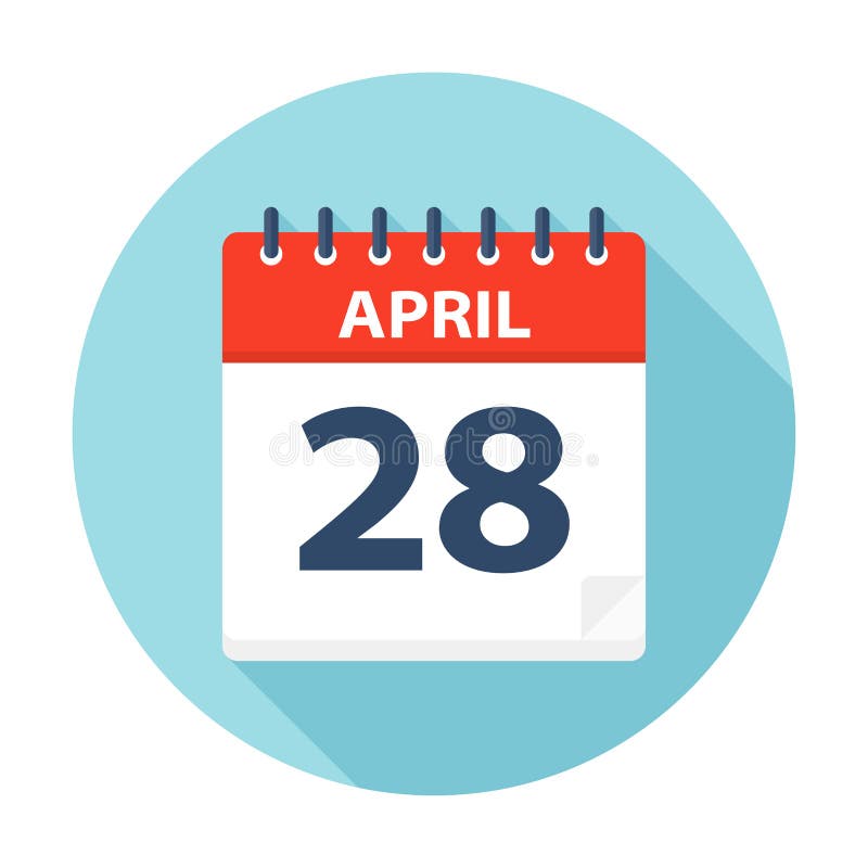 April 28 - Calendar Icon stock illustration. Illustration of page ...