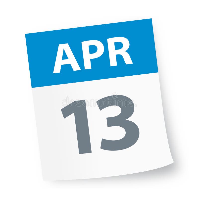 April 13 - Calendar Icon stock illustration. Illustration of page ...