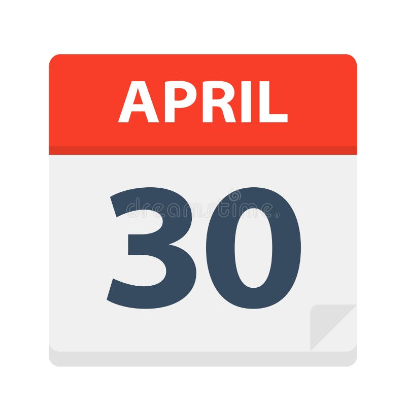 April 30 - Calendar Icon stock illustration. Illustration of april ...