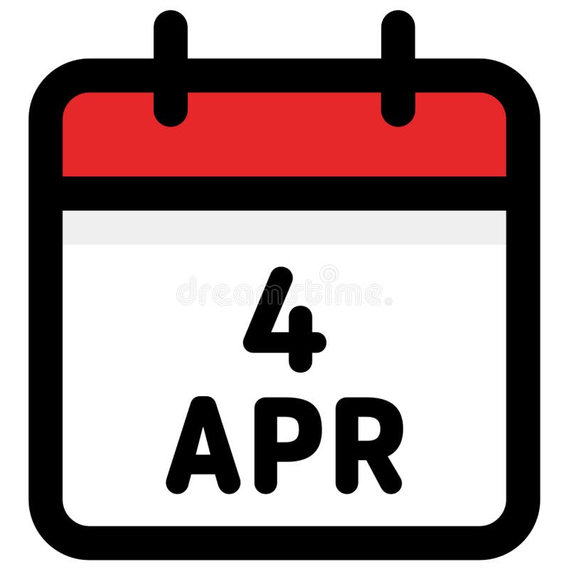 4. April - Calendar Icon - Vector Illustration Stock Vector ...