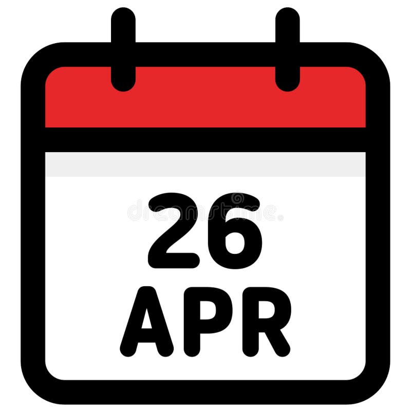 26. April - Calendar Icon - Vector Illustration Stock Vector ...