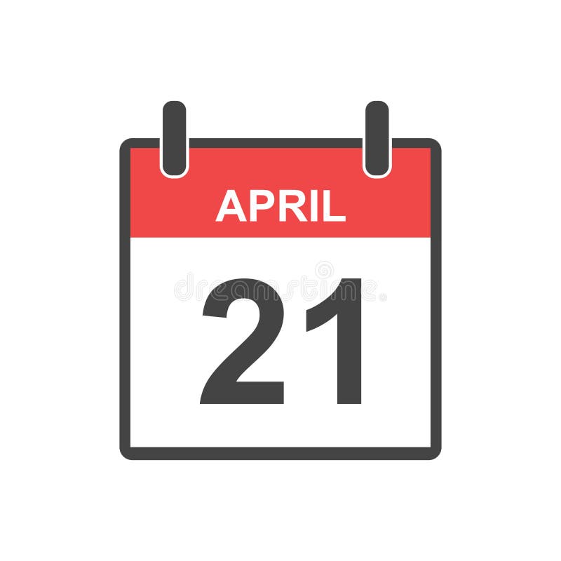 April 21 calendar icon stock vector. Illustration of interface - 83532105