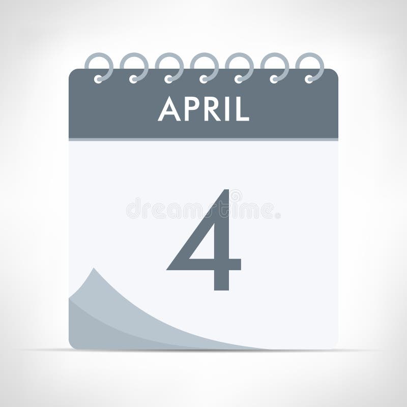 April 4 - Calendar Icon stock vector. Illustration of leaf - 213900445