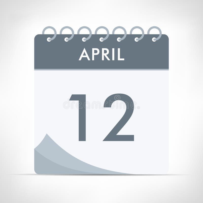 April 12 - Calendar Icon stock illustration. Illustration of time ...