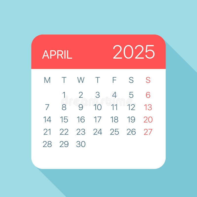 April 2025 Calendar Leaf - Vector Illustration Stock Vector ...