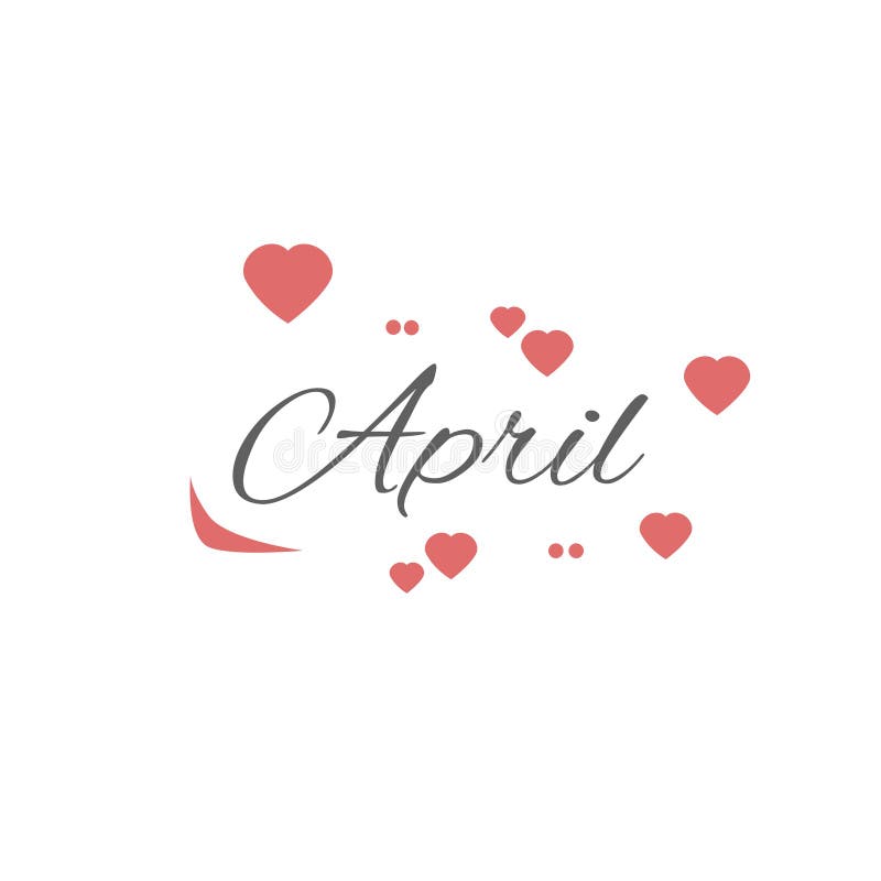 April Calendar Month Name Vector Illustration. Stock Illustration ...