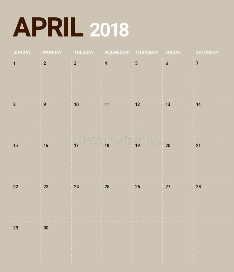 April Calendar Vector Stock Illustrations – 42,341 April Calendar ...