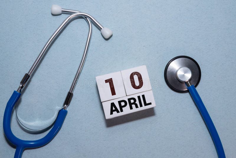 10 April Calendar on Wooden Table with Customizable Space Stock Image ...